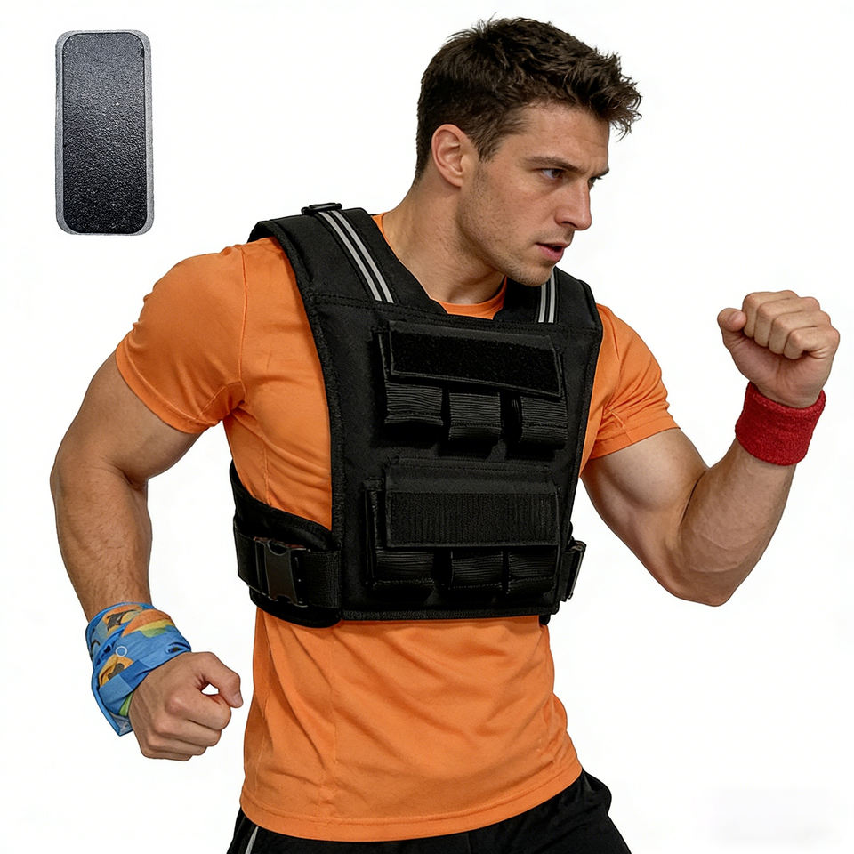 Weight Set Body Training Vest Removable Iron Weights Oxford Ergonomic ...