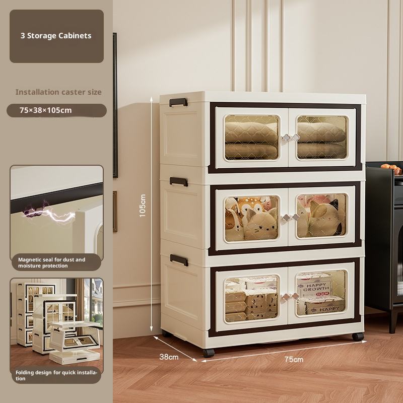 33875-3A Bedroom and Living Room Plastic Multilayer Simple Storage ...