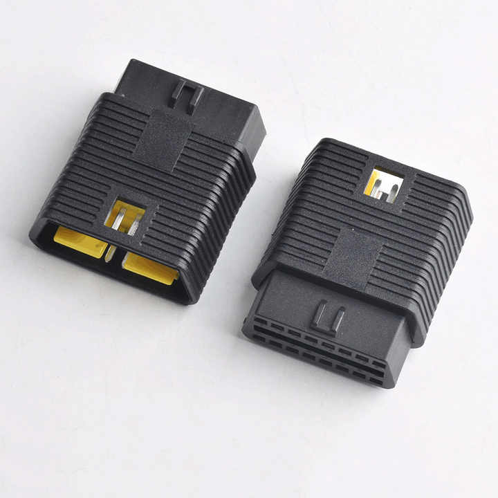 Compact Inside Yellow 12V 24V OBD2 16 Pin Male to Female Plug Connector ...
