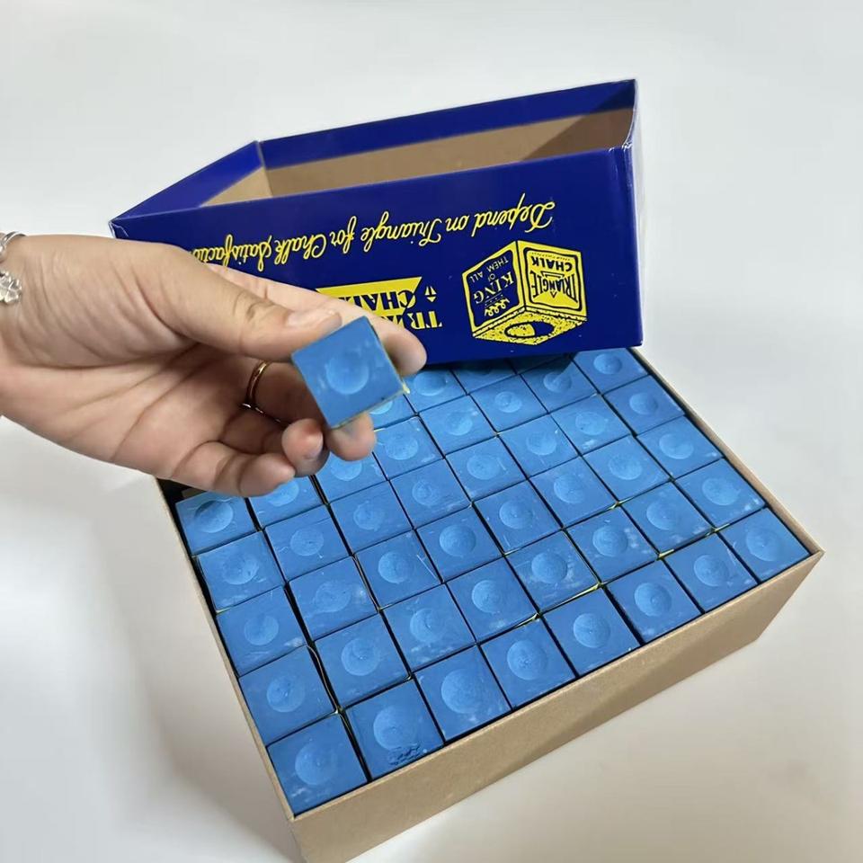 Triangle Brand Billiard Pool Chalk Calcium Carbonate Powder Blue Box 1/ ...