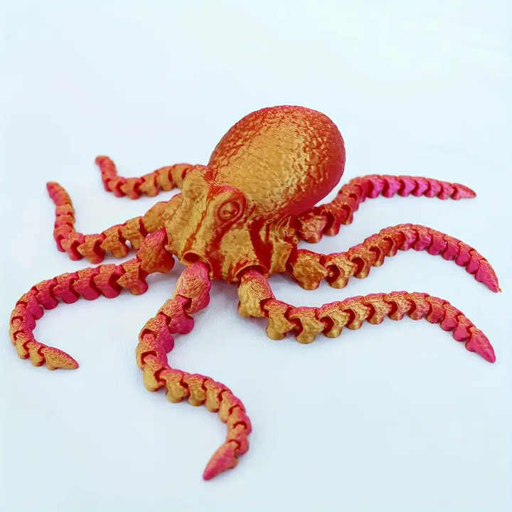 3D Printed Octopus Toys for Car Decoration - Flexible & Fun