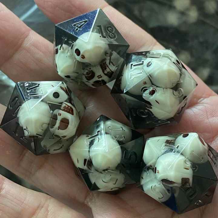 DND Resin Dice Custom Set - Sharp Edged Dungeons & Dragons