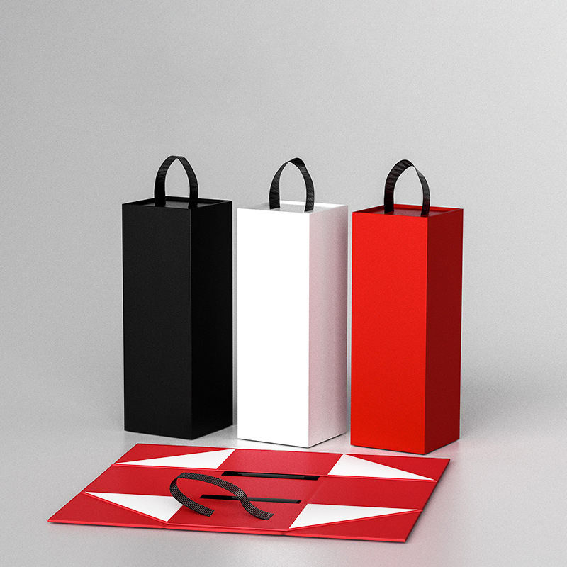 Luxury Paper Champagne Shipping Box - Red Wine Elegance
