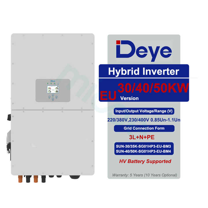 Deye Three Phase Hybrid Inverter 30KW 35KW 40KW 50KW Solar Inverter Price List with Battery ...