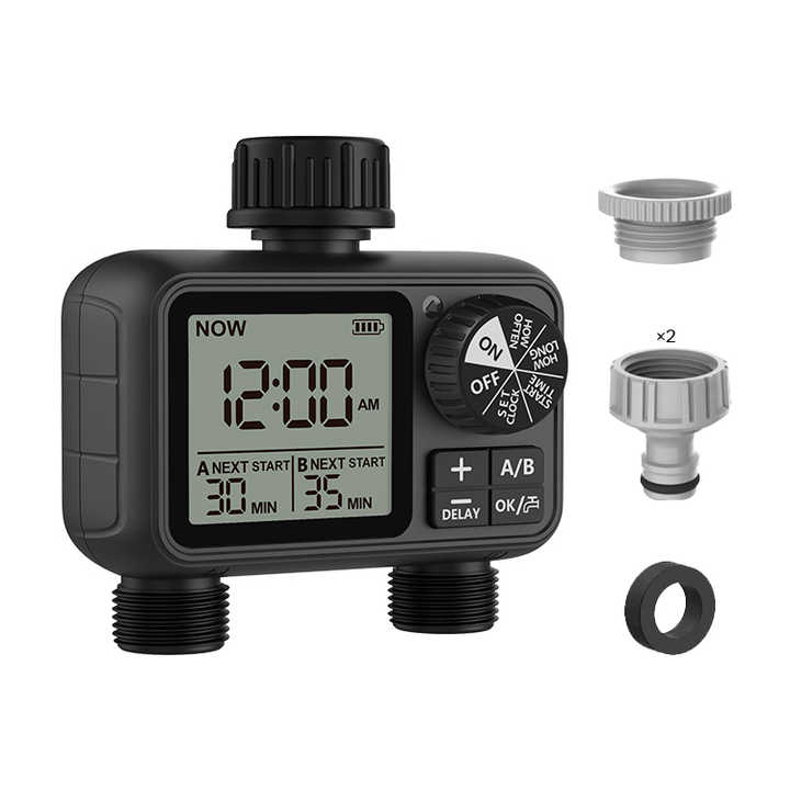 Automatic 2 Dial Irrigation Water Tap Timer for Gardens
