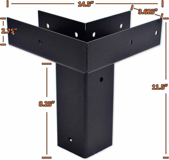Custom OEM Aluminium Pergola Corner Brace Outdoor Use 3 Way Bracket