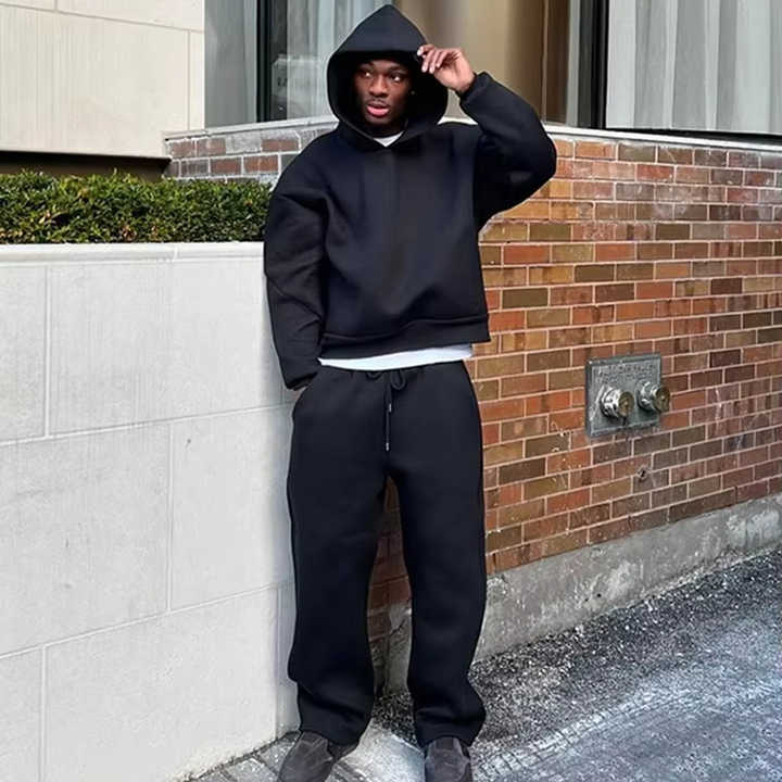 Customized 500 GSM 100% Cotton Baggy Fleece oversized tracksuit Set Men ...