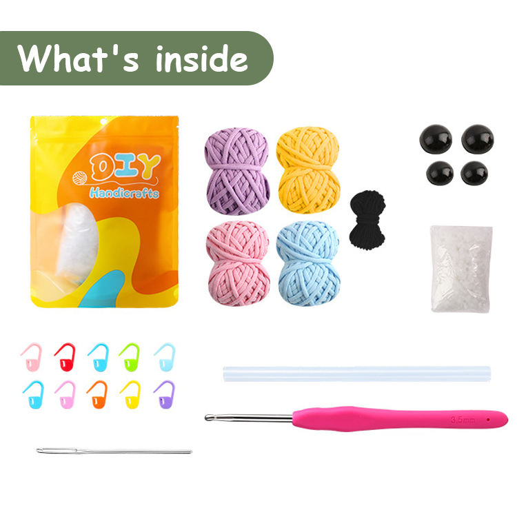 Crochet Kit for Beginners Amigurumi Crocheting Animal Kits with Step-by ...
