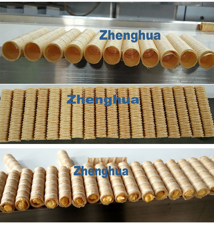 Whole Set Central Filled Cigar Wafer Stick Processing Line Egg Roll ...