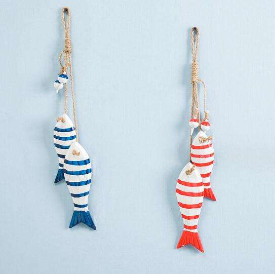 Mediterranean Ocean Series Wooden Fish String Pendant Fishing Net ...