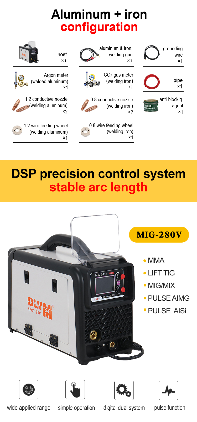 Máy Hàn Mig Điều Khiển Kỹ Thuật Số Máy Hàn Thép Và Nhôm Almg Alsi Gas ...