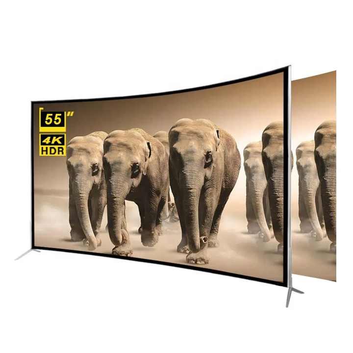 Wholesale Curved Screen Smart TV LED Television 4K 55 Inch Digital DVB ...