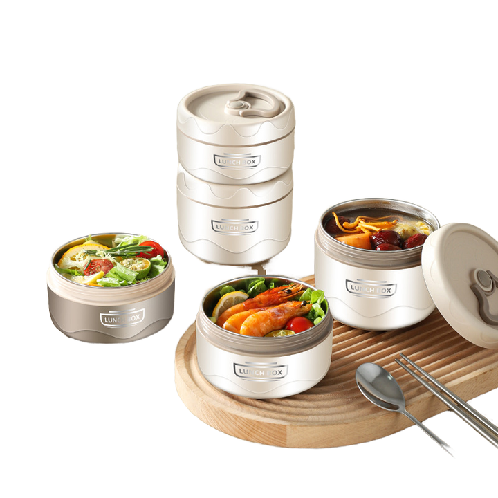 Stainless Steel Sealed Circular Insulated Lunch Box Kitchen Accessories ...