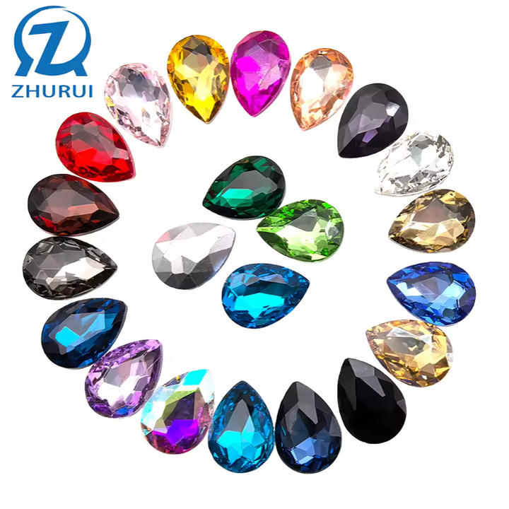 Wholesale Large Bulk Custom Acrylic Crystal Strass Flatback Teardrop ...