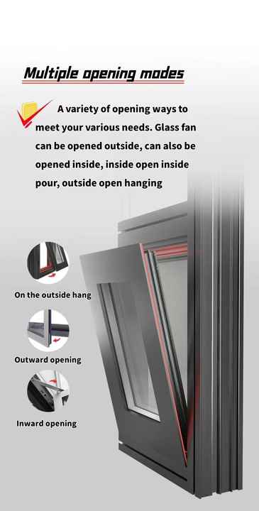 UENIN Modern Double Glazed Aluminum Alloy Screen Impact-Resistant Crank ...