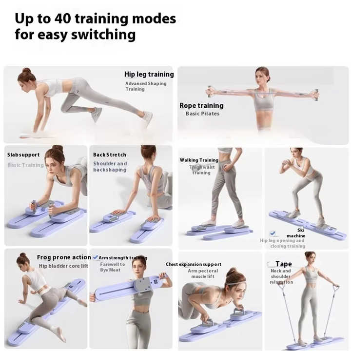 Foldable Pilates Reformer Board Upgraded Sliding Abdominal Training Ab ...