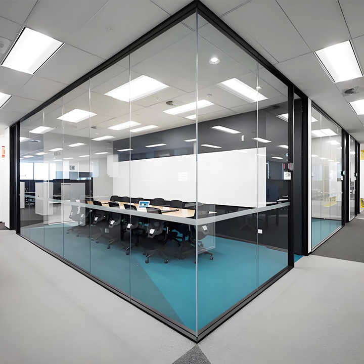 Panoramic Frameless Glass Partition Tinted Glass Double Glazed Office ...