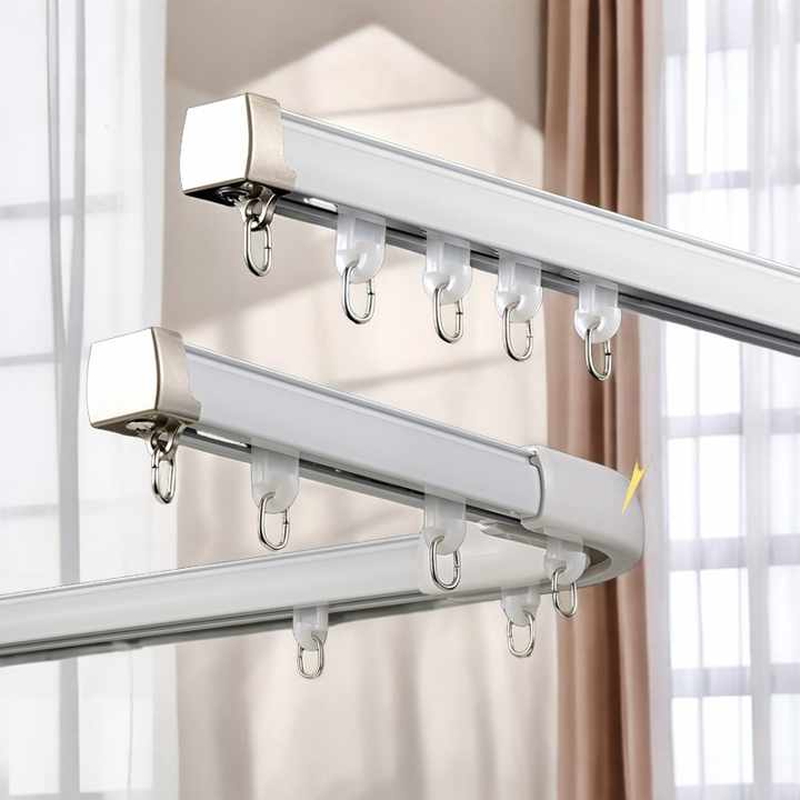 KBR Double Ceiling Curtain Track Sliding Door Bendable L U Shape ...