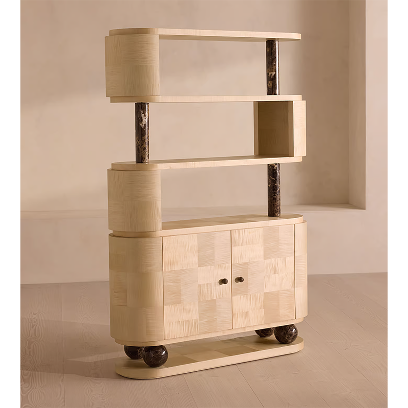 Creative Marble Column Design Wooden Cupboard Modern Simple Living Room ...