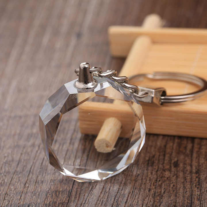 Cheap K9 Blank Sublimation LED Crystal Keychains Customized