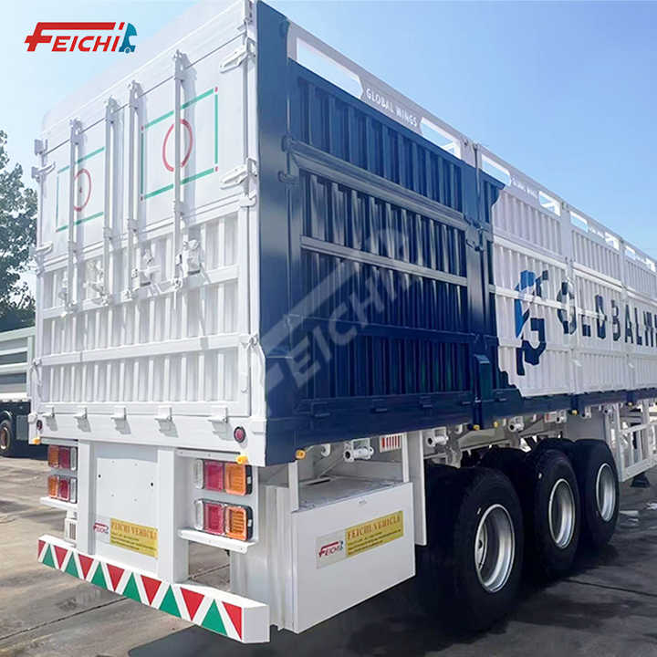 100 Ton Tri-Axle Hydraulic Dump Tipper Semi Trailers Carbon Steel ...