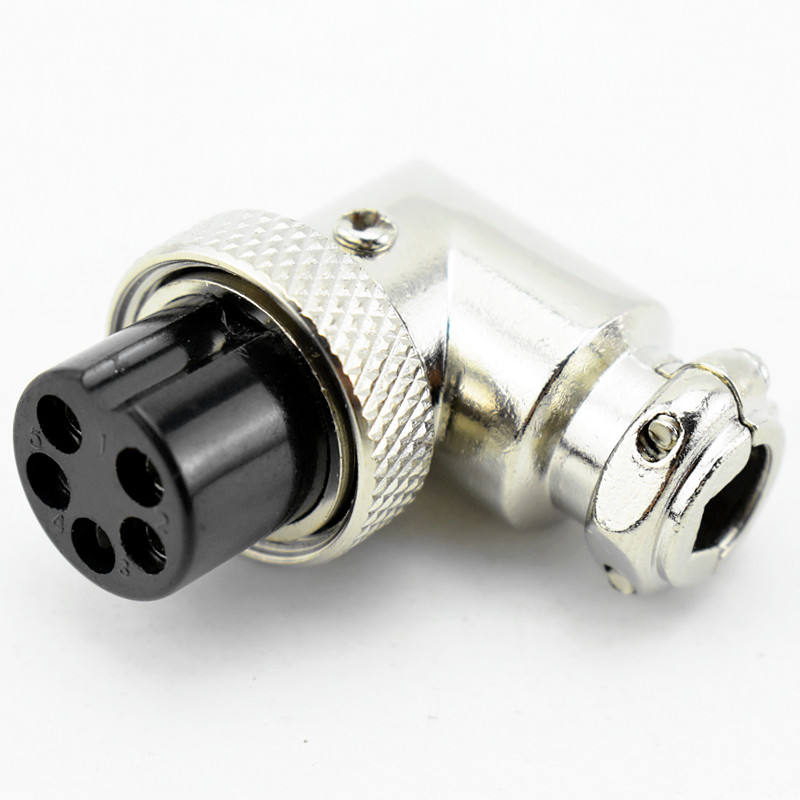 90 Degrees Bend Connector M16 Plug GX16 Male 2-Pin to 9-pin