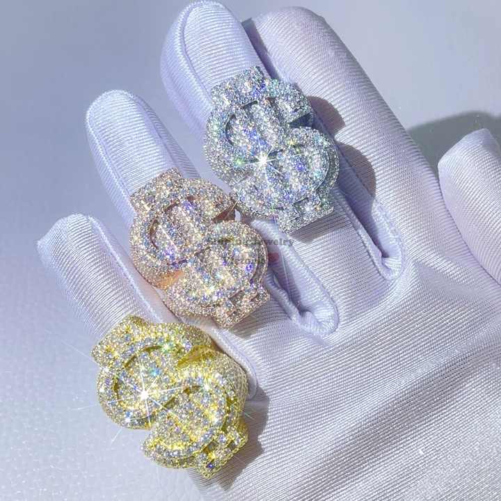 Pass Diamond Tester Hip Hop Iced Out Dollar Sign Vvs Moissanite Diamond ...