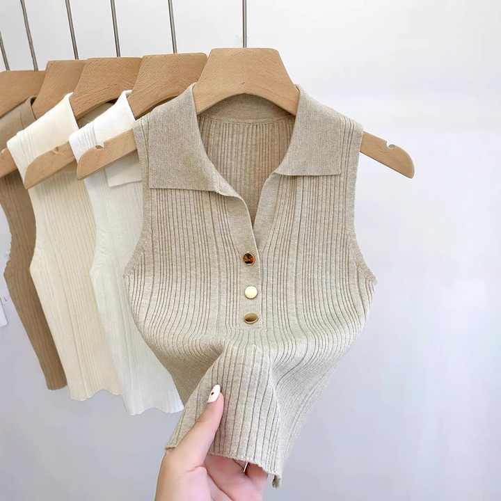 2025 Wholesale Summer New Knitted Skin Friendly Tank Top Korean ...