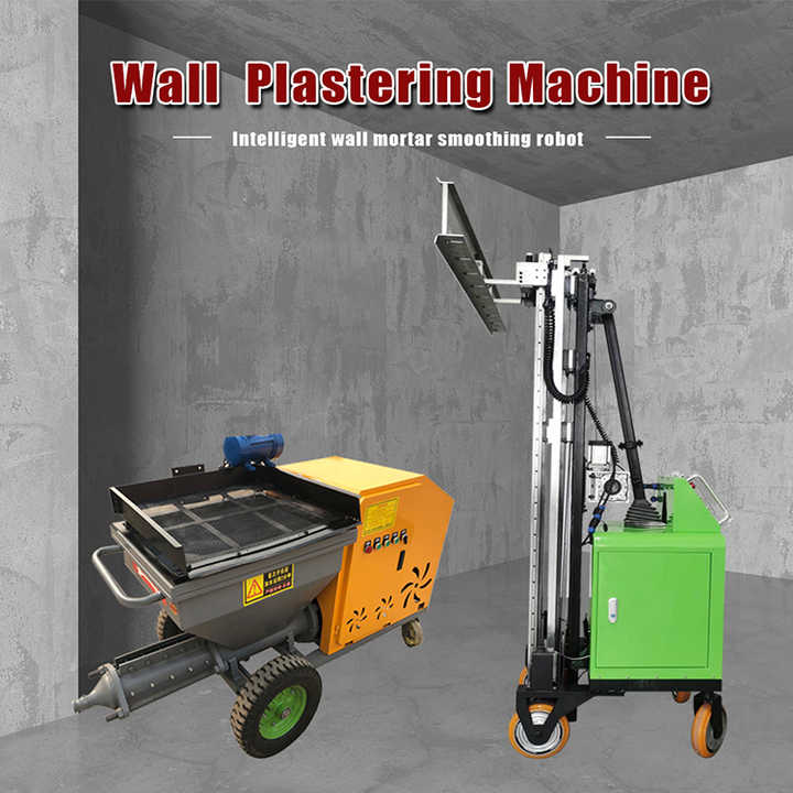 Small Mobile Rendering Machine Wall Plastering Automatic Plaster Machines Wall Cement Automatic ...