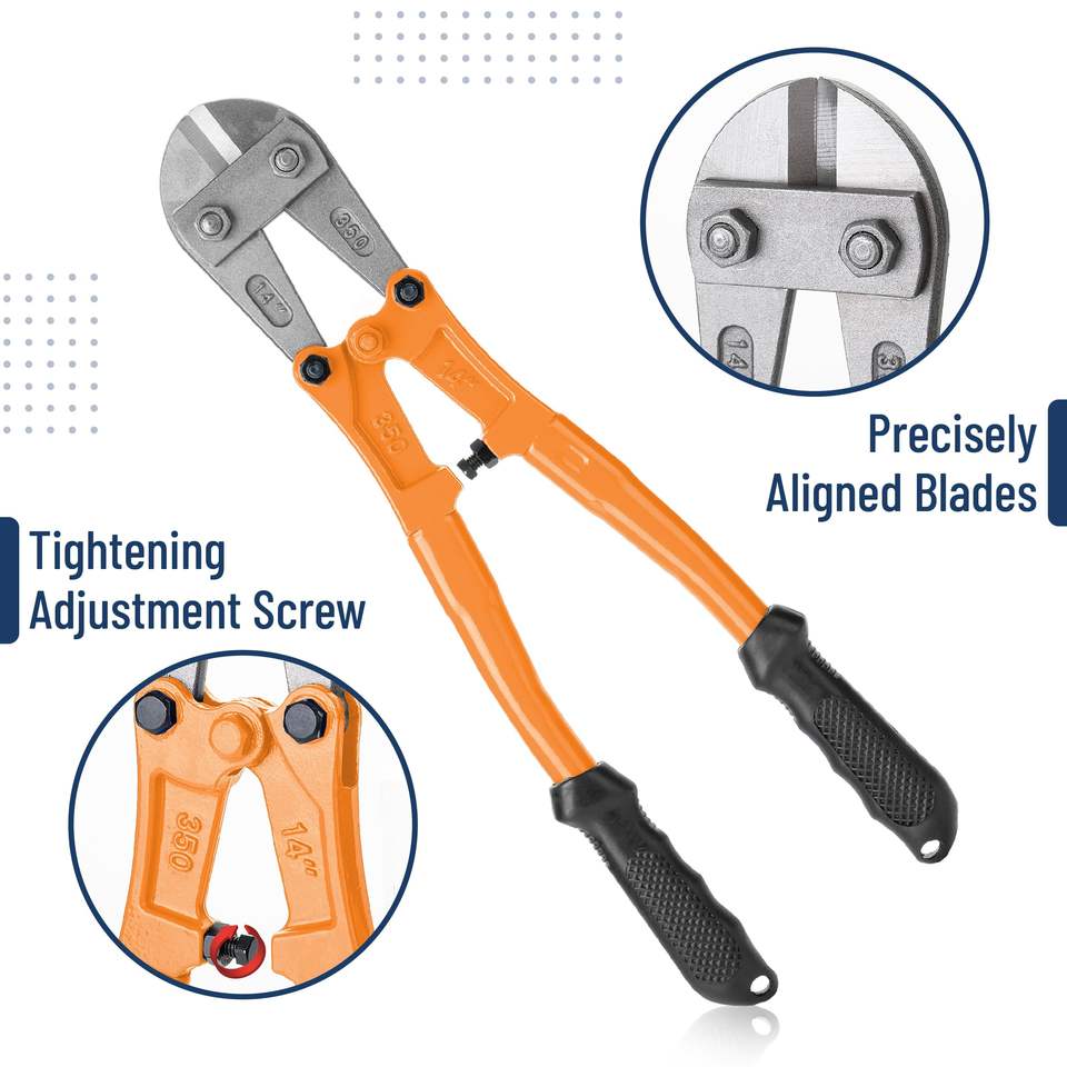 Orange 14" Heavy Duty Steel Bolt Cutters Industrial Grade Multi ...