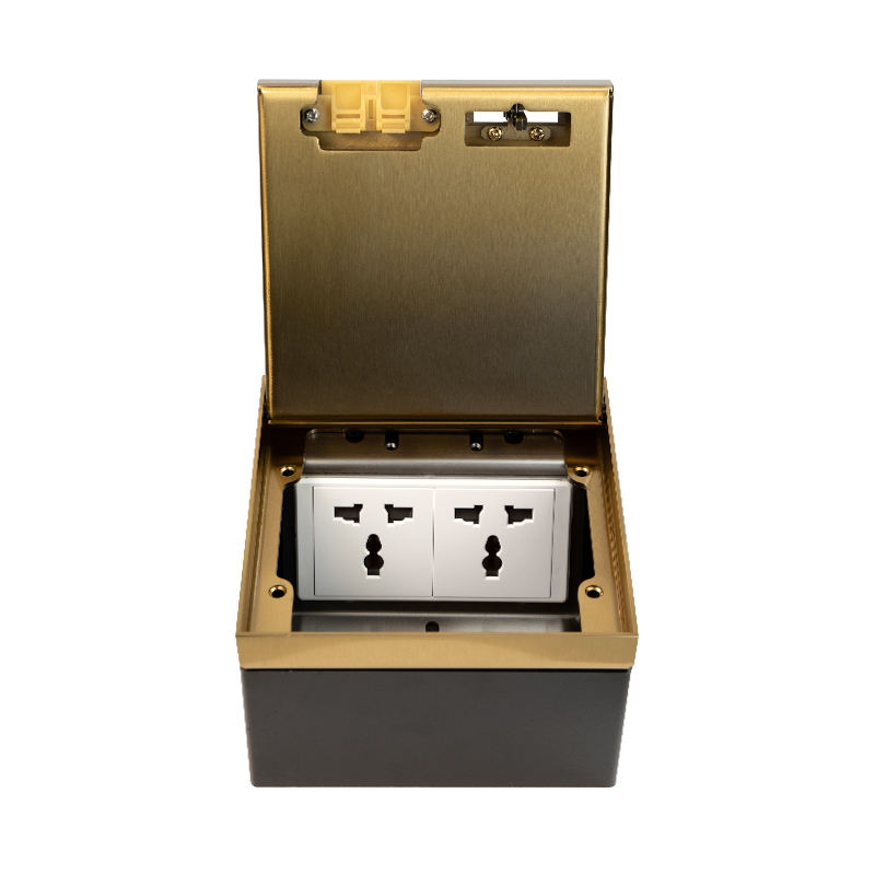 ZDR-130B Brass Recessed Hidden IK10 EU UK Universal Floor Socket