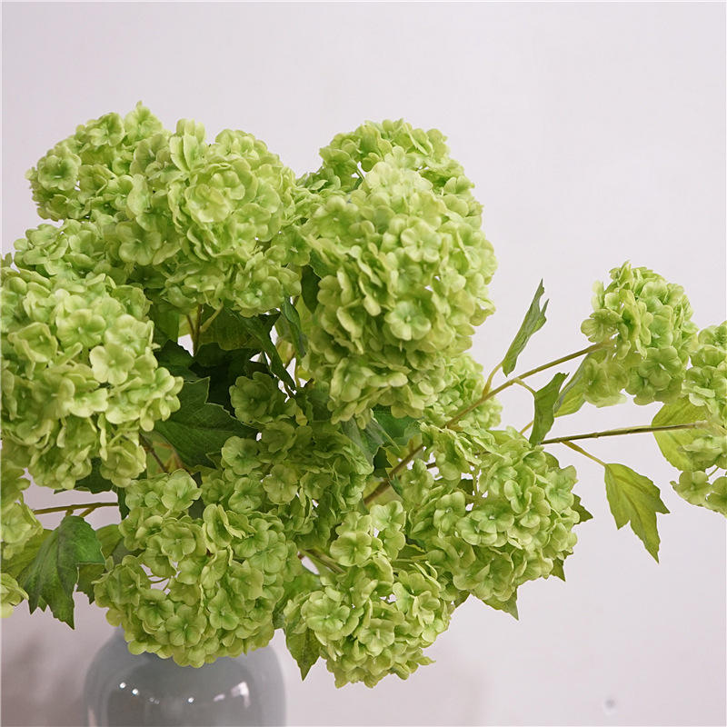 SN-H050 3 Heads Single Branch Hydrangea Moisturizing Artificial Flower ...