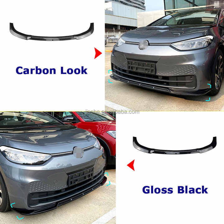 ABS Front Bumper Lip Chin Spoiler for Volkswagen ID.3 2019-2022 Head ...