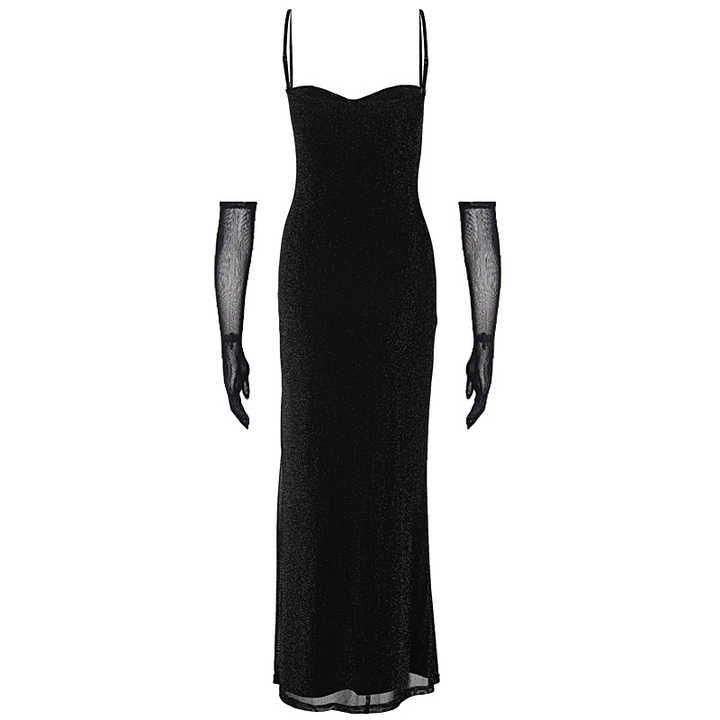 Shop Our Double-Layer Shiny Silk Split Dresses for Formal Parties
