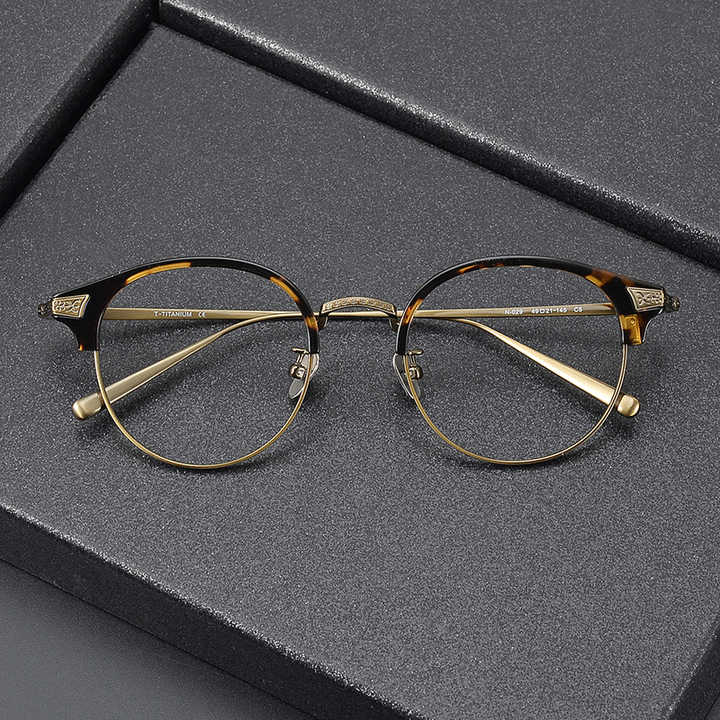 N-029 Retro Frame Ready Ship Handmade Hot Selling Titanium with Acetate ...