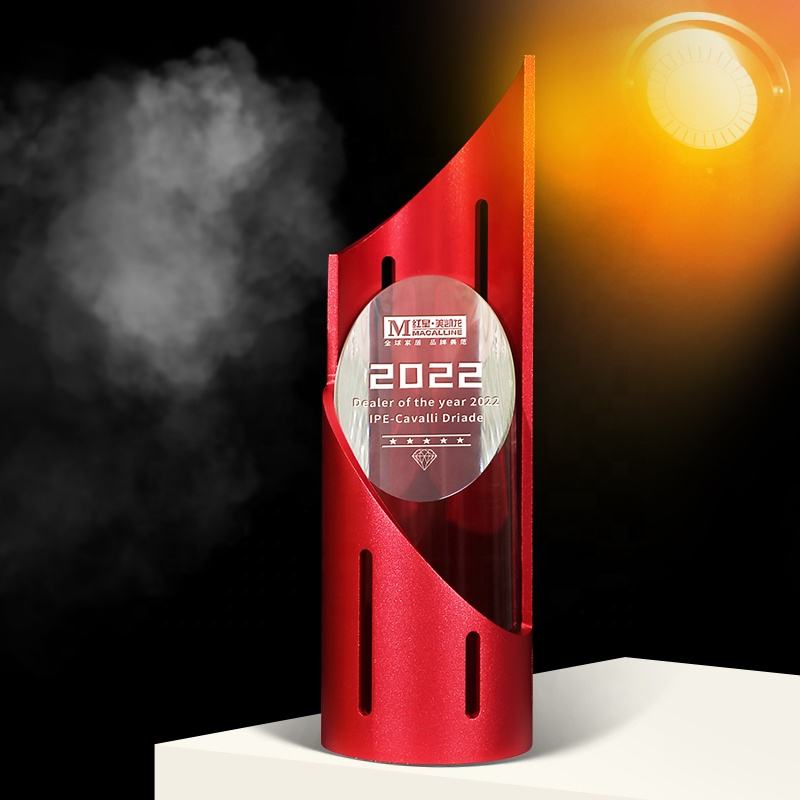 Customized K9 Crystal Cylinder Awards - Eco-Friendly Trophies