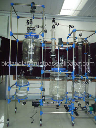 50L Customize Laboratory Double-Layer Glass Batch Reactor With Tail Gas ...