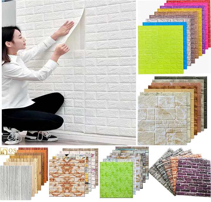 Fashion Diy Eco Pvc Stone 3d Wallpaper Sexy Wall Sticker 3d Pe Foam ...