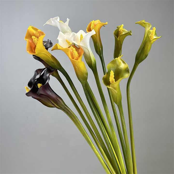 High Quality PU Real Touch Calla Lily Artificial Flowers White Calla ...