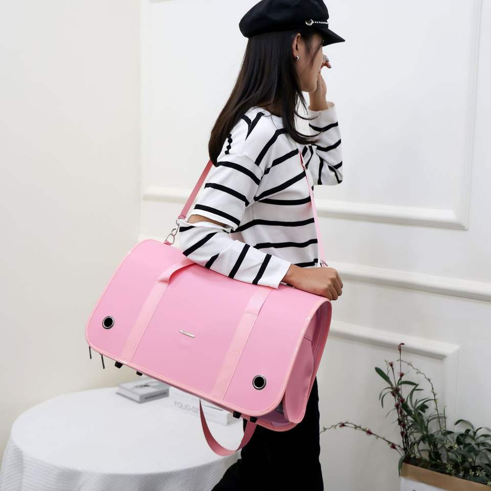 Soft-Sided Cat Carrier Pink Portable Pet Travel Bag For Cats Dogs ...