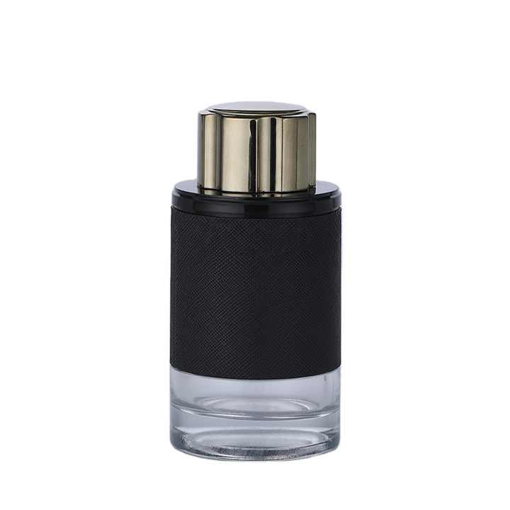Luxury Black Leather Custom Color Cylinder Perfume Bottle
