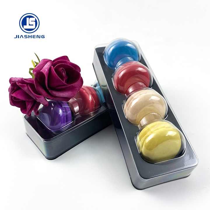 4 Pcs Macarons Gift Box France Plastic Macaron Insert Tray Holds 5cm ...