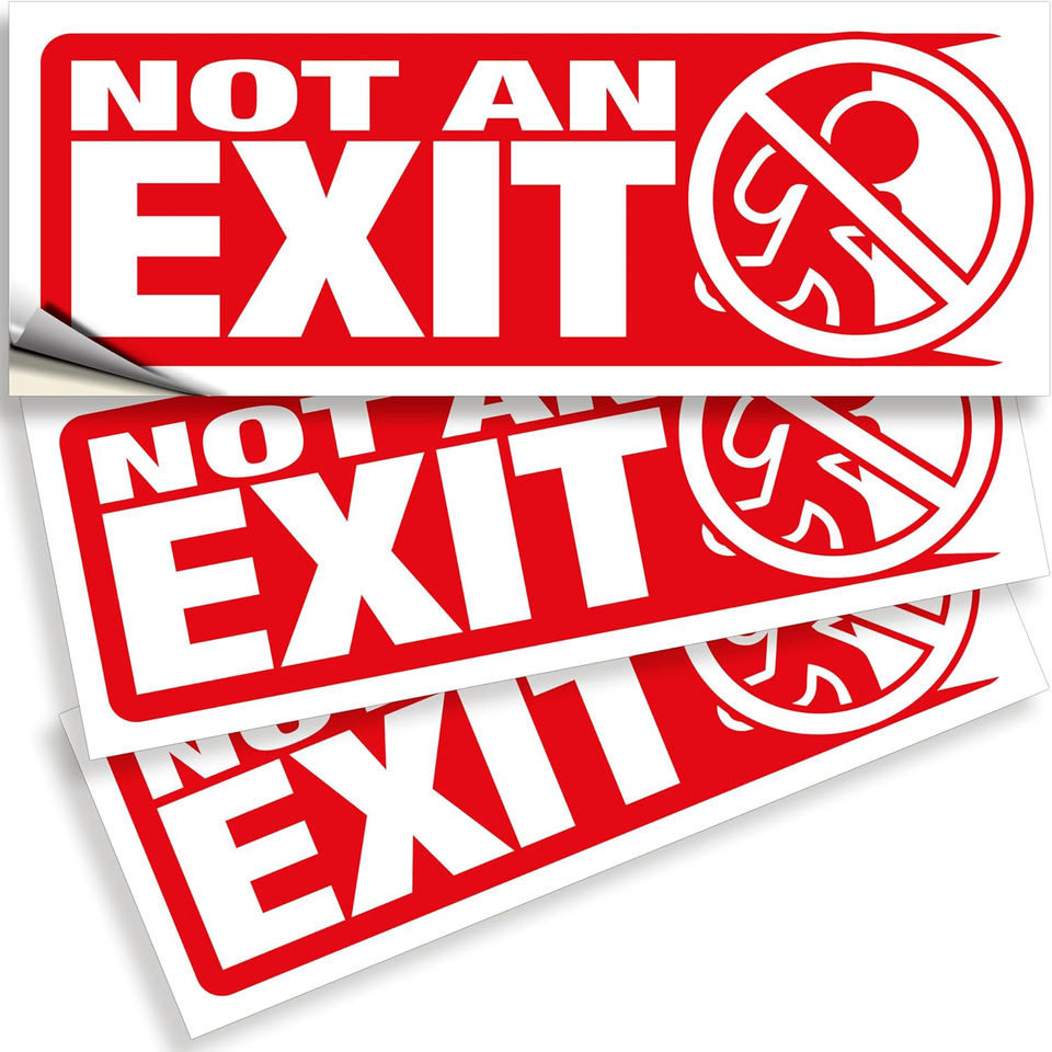 Not an Exit Signs for Business 10"x7" Self Adhesive No Exit Sign for ...