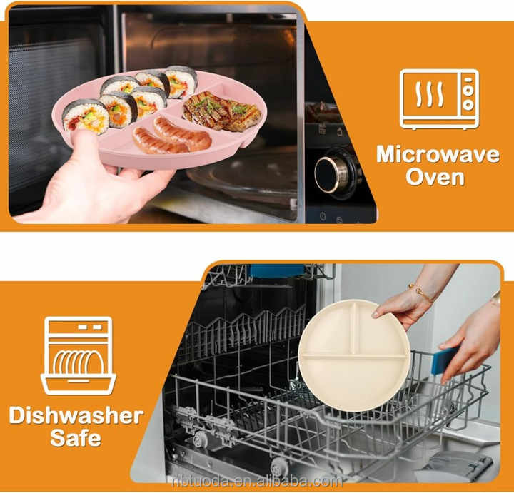 Unbreakable Divided Plates for Adults 9in Deep Dinner Plates Divided ...