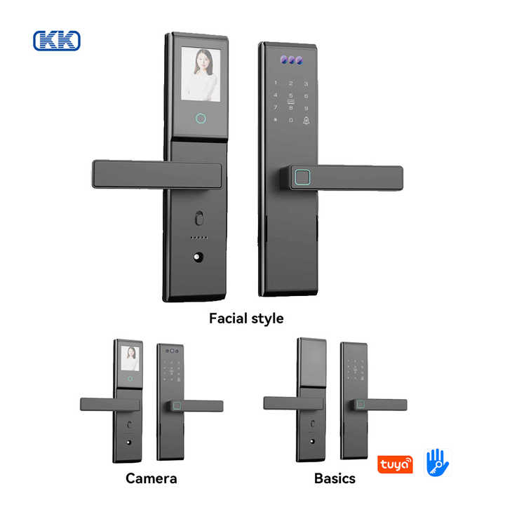 KK Tuya WiFi Smart Door Lock 3D Face Fingerprint Unlock Camera Memory ...