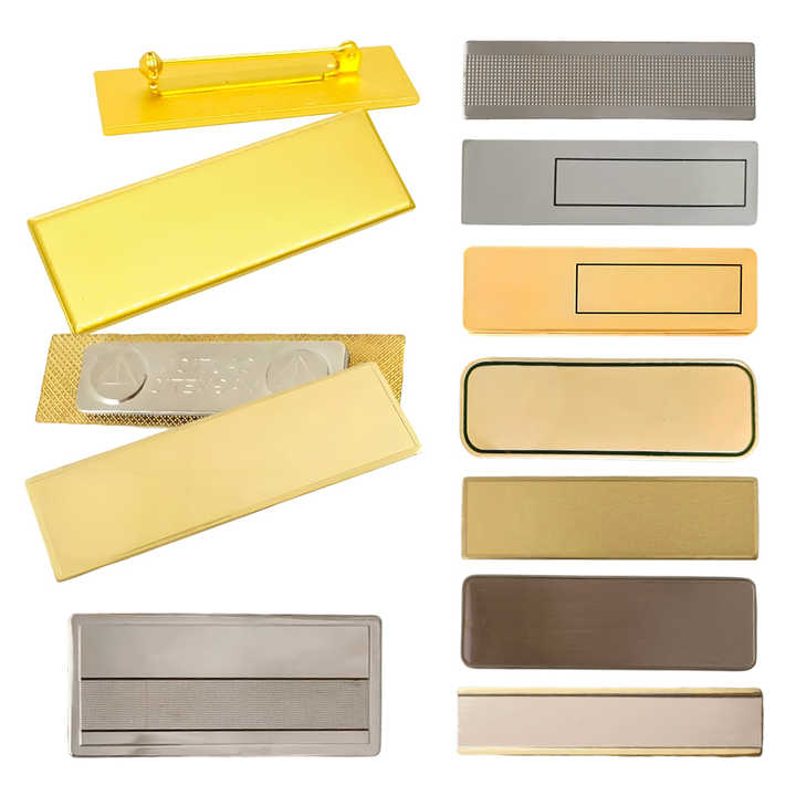 Reusable Name Plates Badge Metal Printed Logo Name Tags Badge Holder ...