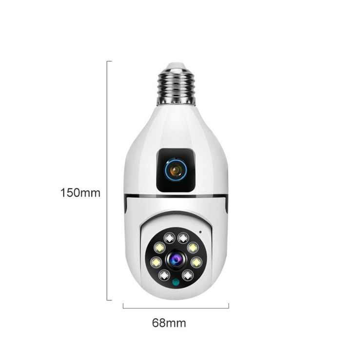 Wifi çift Lens ampul kamera 4mp tavan kamerası izleme ev güvenlik ...