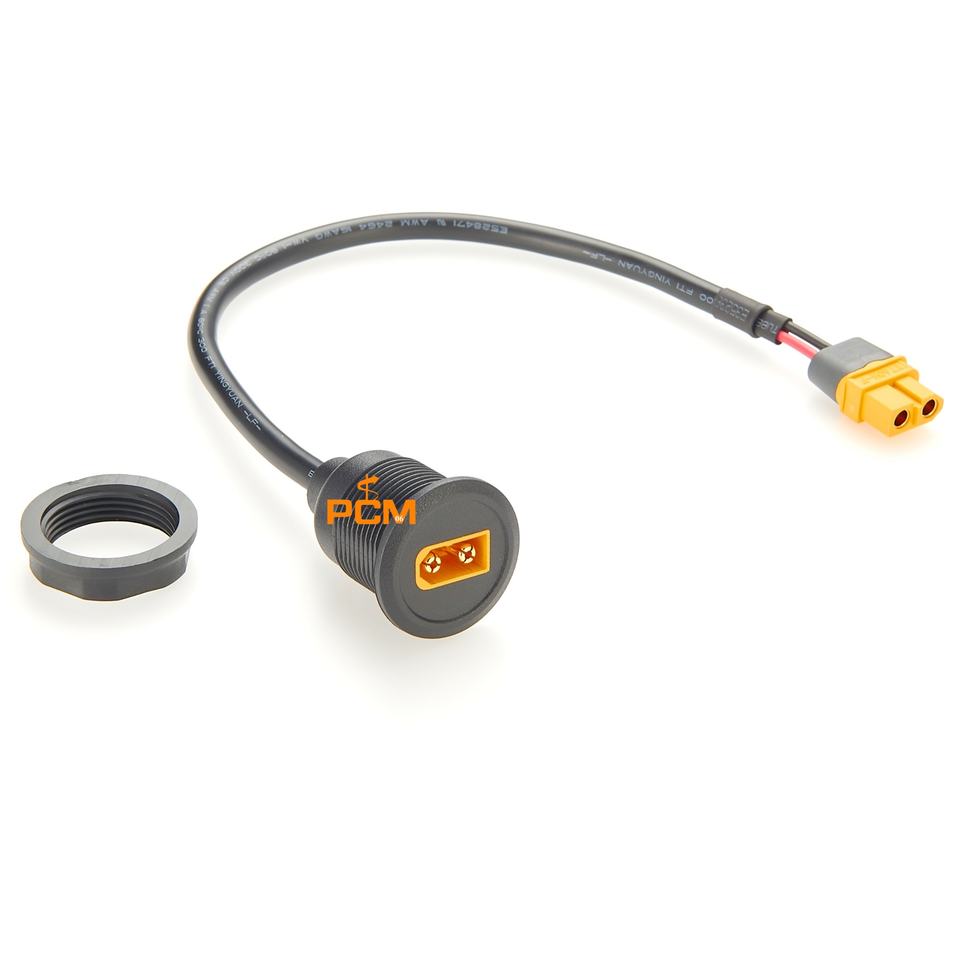 XT60 Male to Female Round Panel Mount Extension Cable, Panel Mount XT60 ...