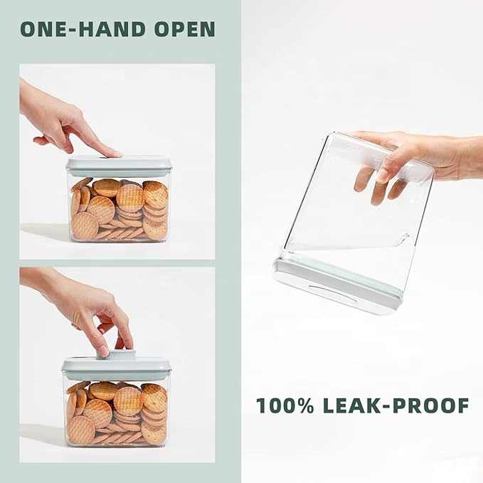 Pop up Lid Food Storage Containers Clear Storage Containers for Pantry ...