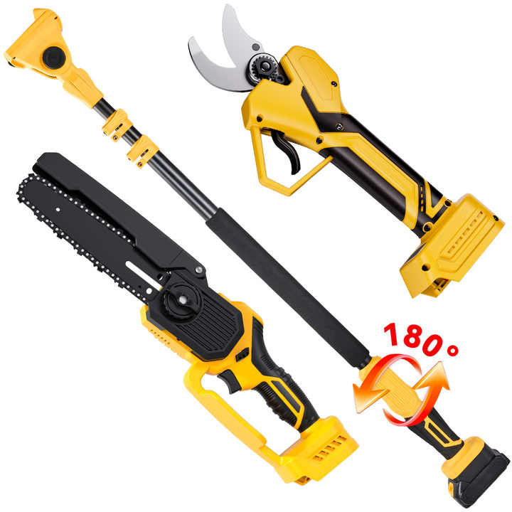 Electric Cordless Power Shears Tool Sets 2.1m Extendable Pole Kit 8 ...